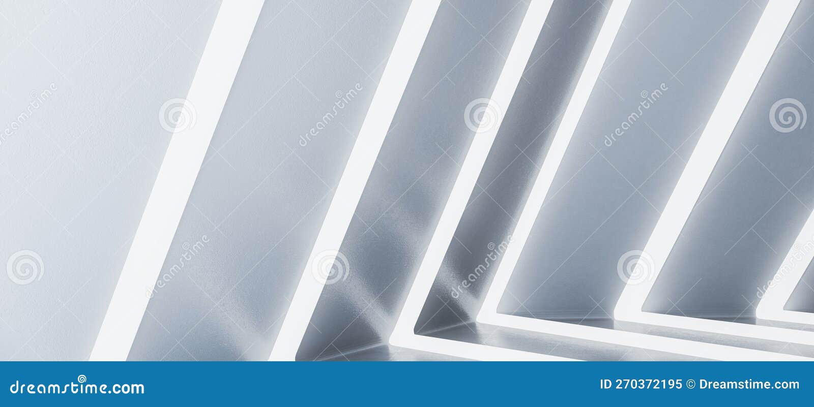 Abstract Illuminated Wide Triangular Interior. Design Concept. 3D ...