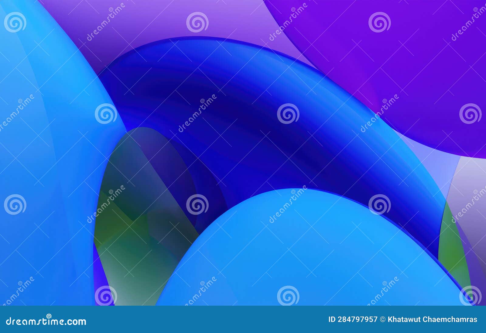 Abstract Illusion of Blue Glass: 3D Render Wallpaper with Multicolored ...