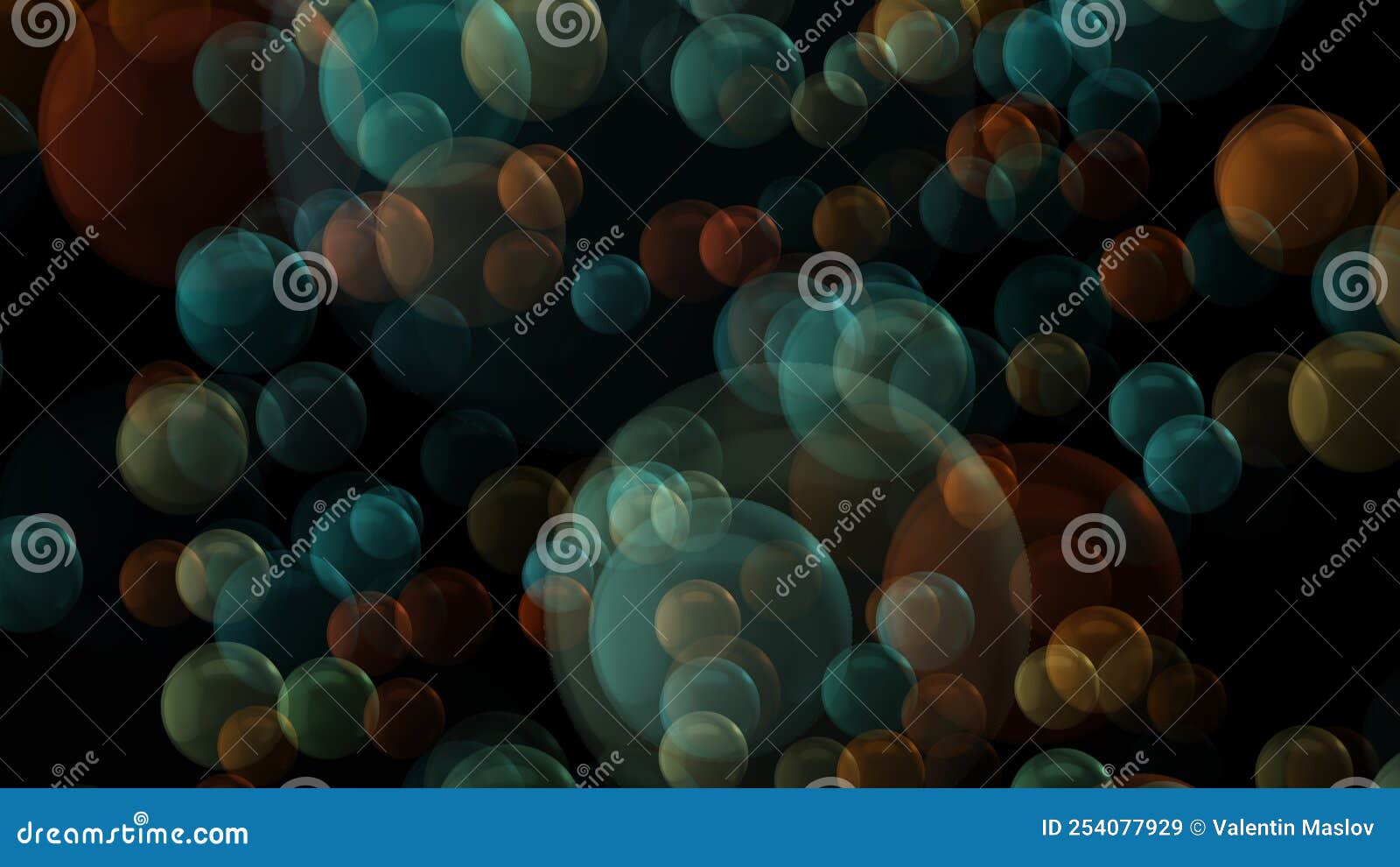 Abstract Illusion Multi-colored Balls Randomly Move in Space. Type of ...