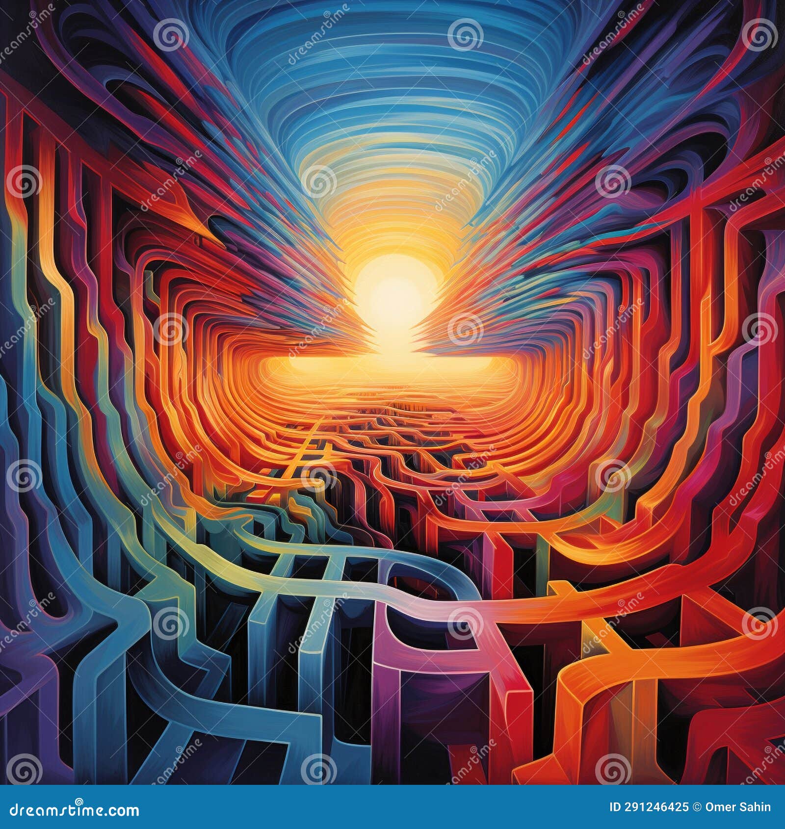 Abstract Illusory Depth stock image. Image of bending - 291246425