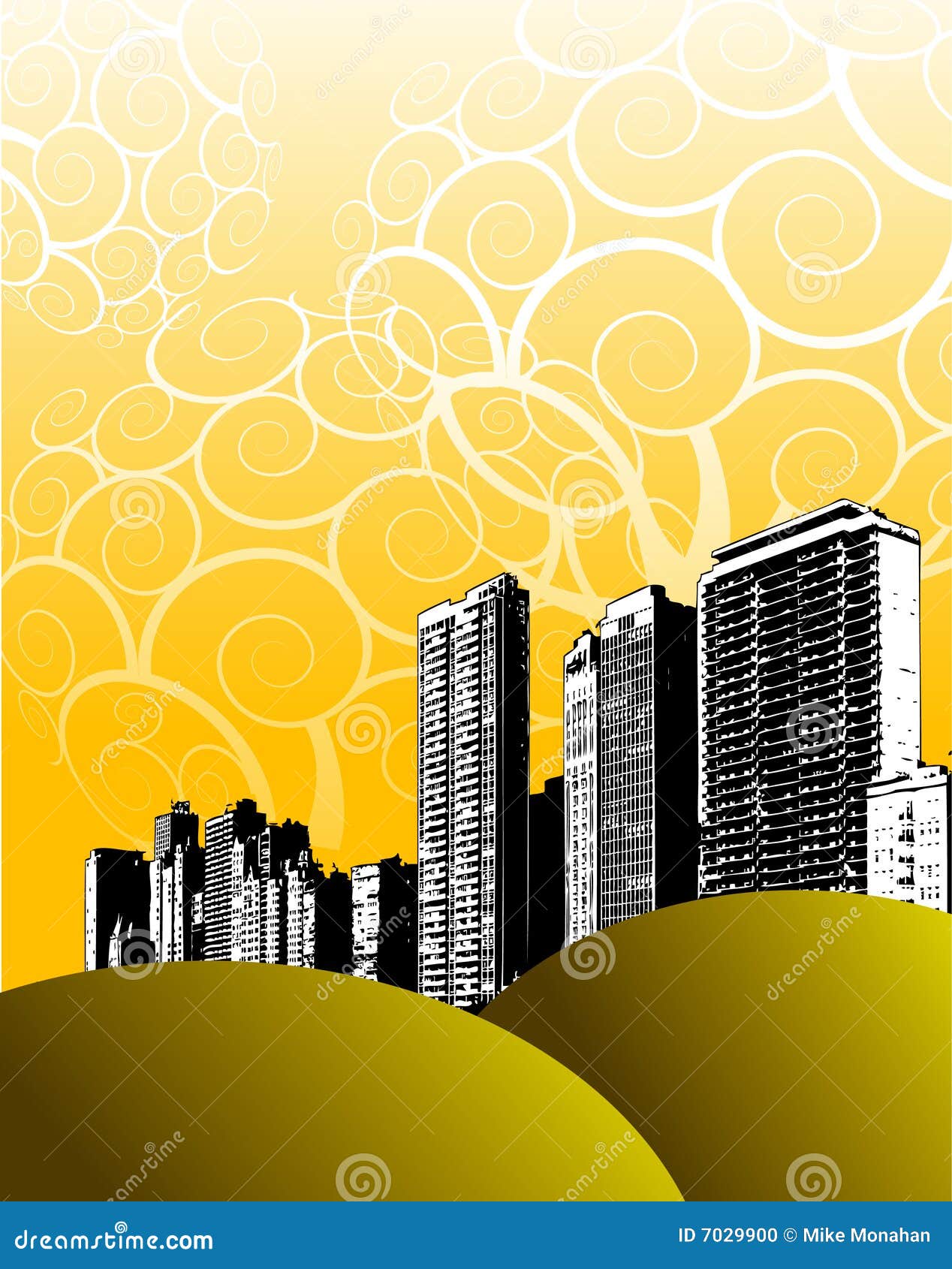 Abstract Illustrated Skyline Stock Vector - Illustration of abstract ...