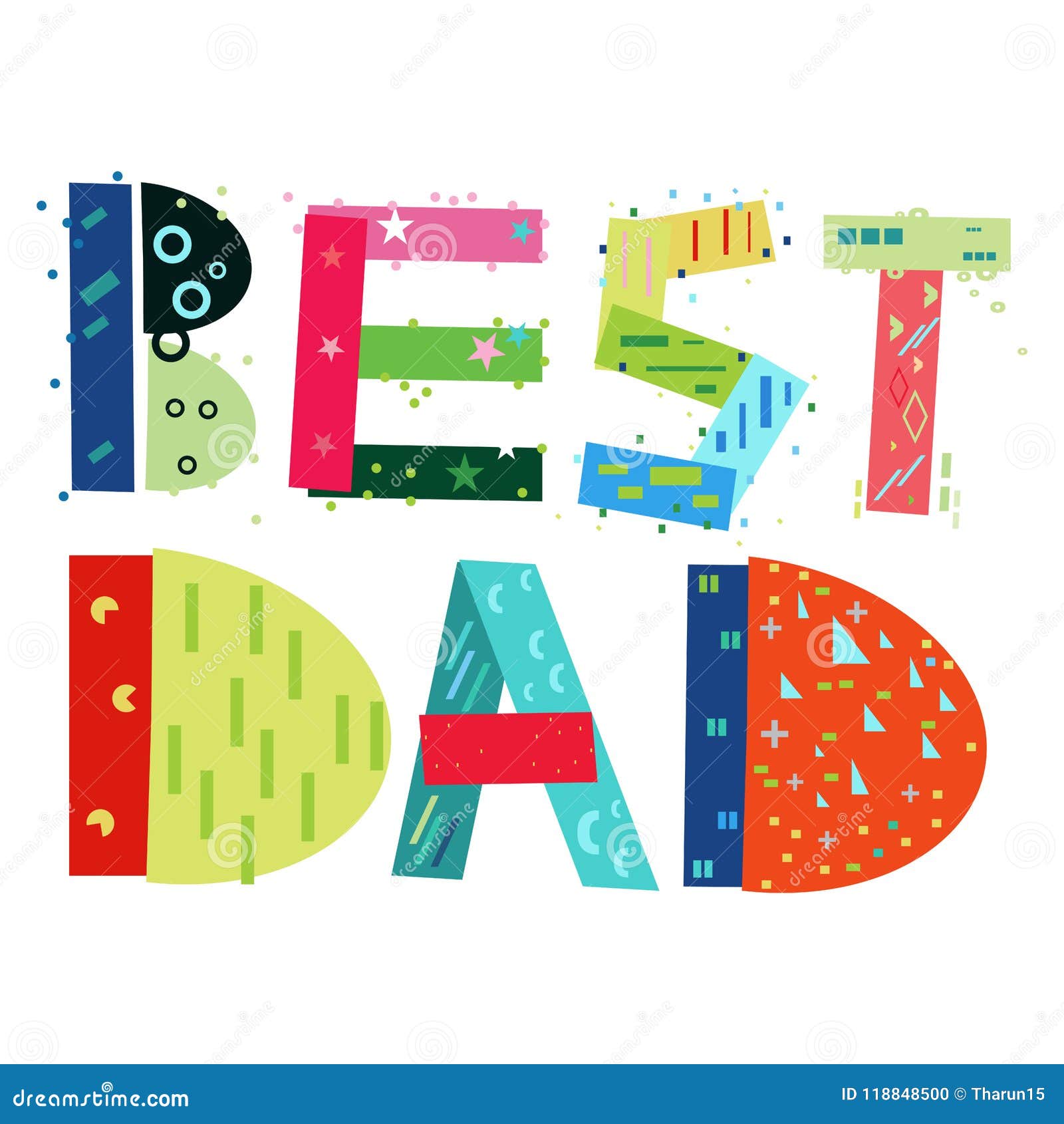 An Abstract Illustration on Best Dad Text with Typographic Design ...