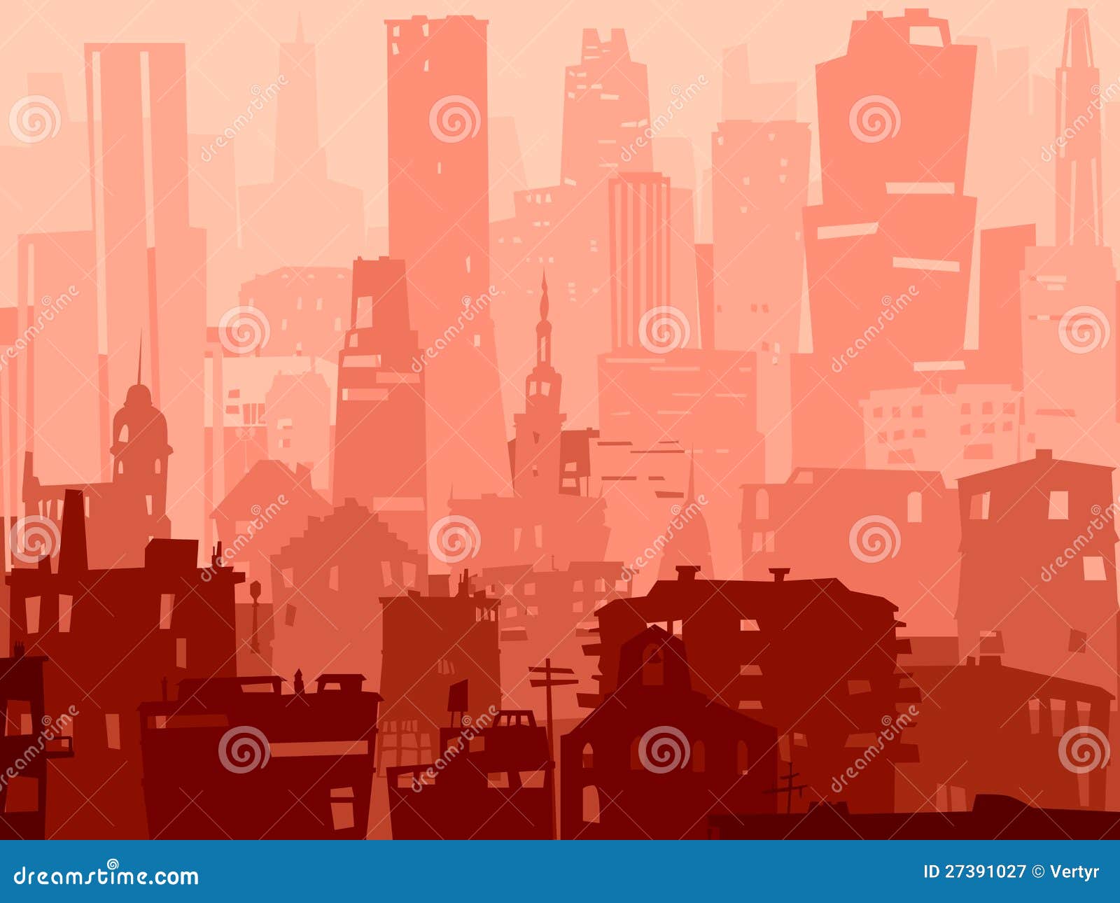 Abstract Illustration of Big City. Stock Vector - Illustration of ...
