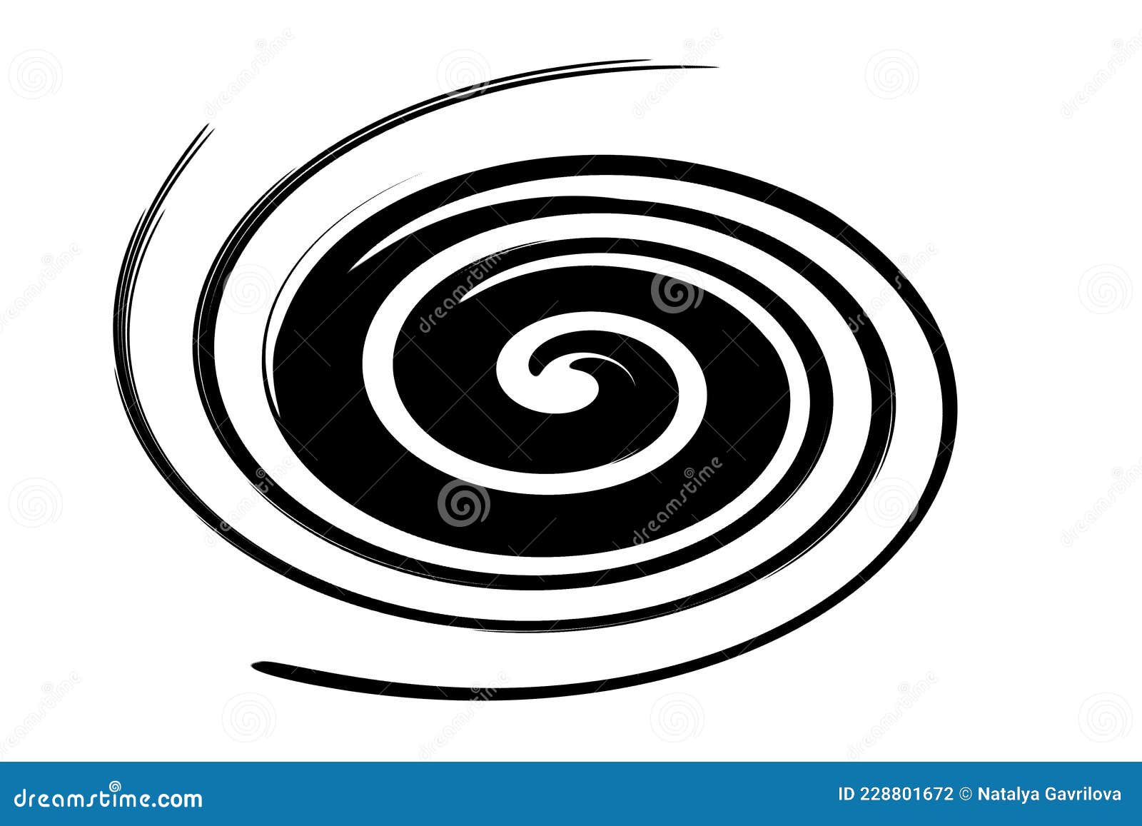 Abstract Illustration of a Black Vortex on a White Background Stock ...