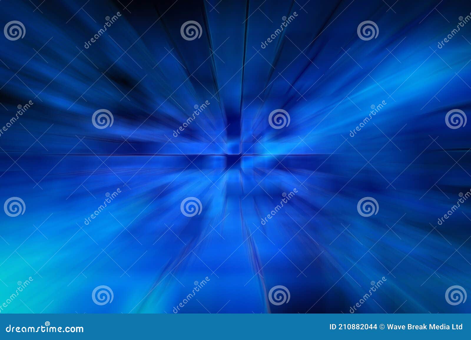Abstract Illustration of Blue Motion Blur Effect on Black Background ...