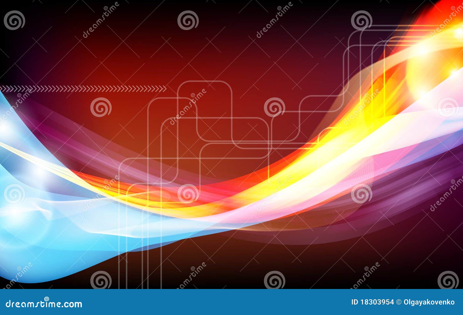 Abstract Illustration with Blue and Red Design. Stock Vector ...