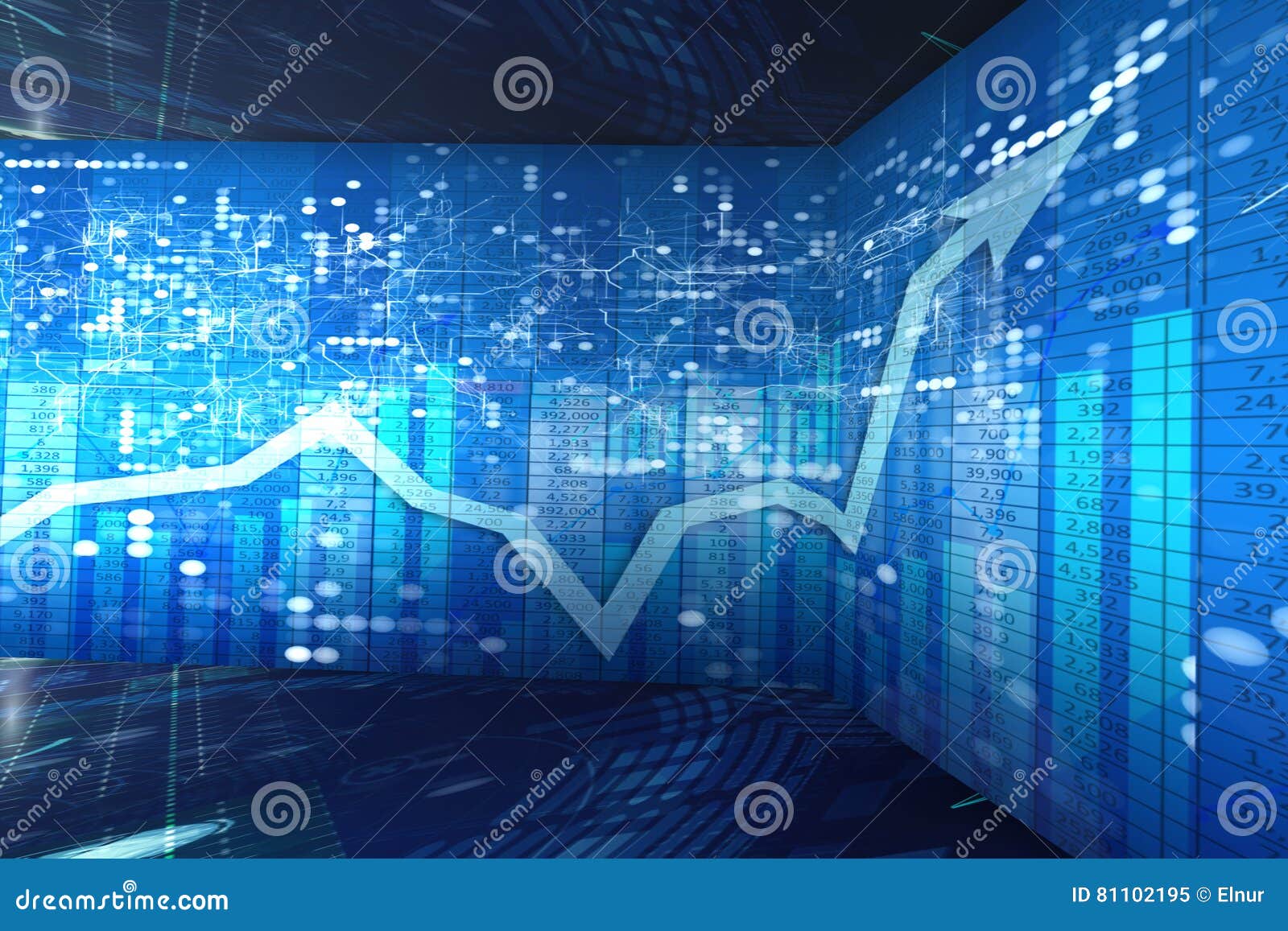 The Abstract Illustration with Charts and Graphs Stock Illustration ...