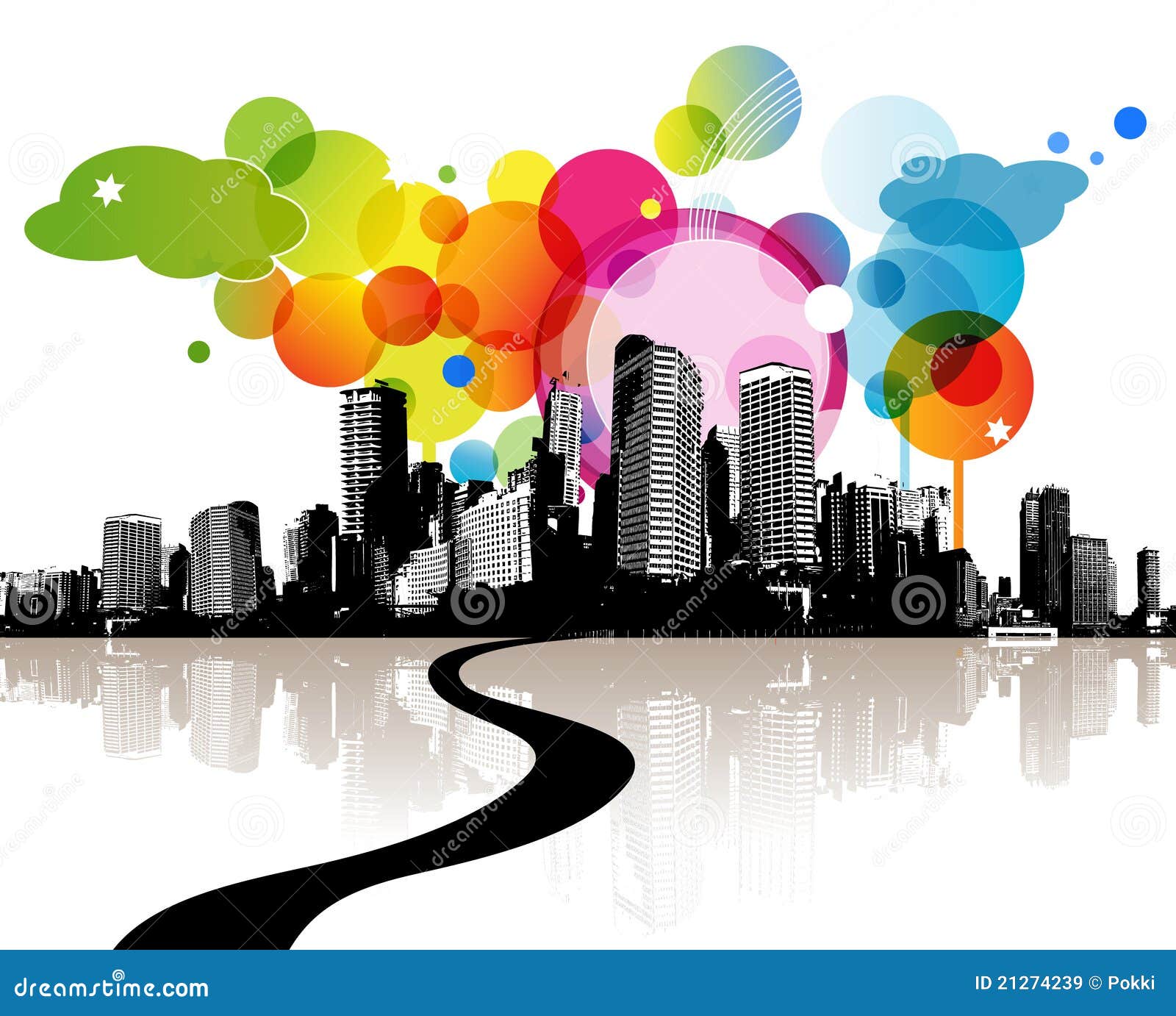 Abstract Illustration with City. Stock Vector - Illustration of dirty ...