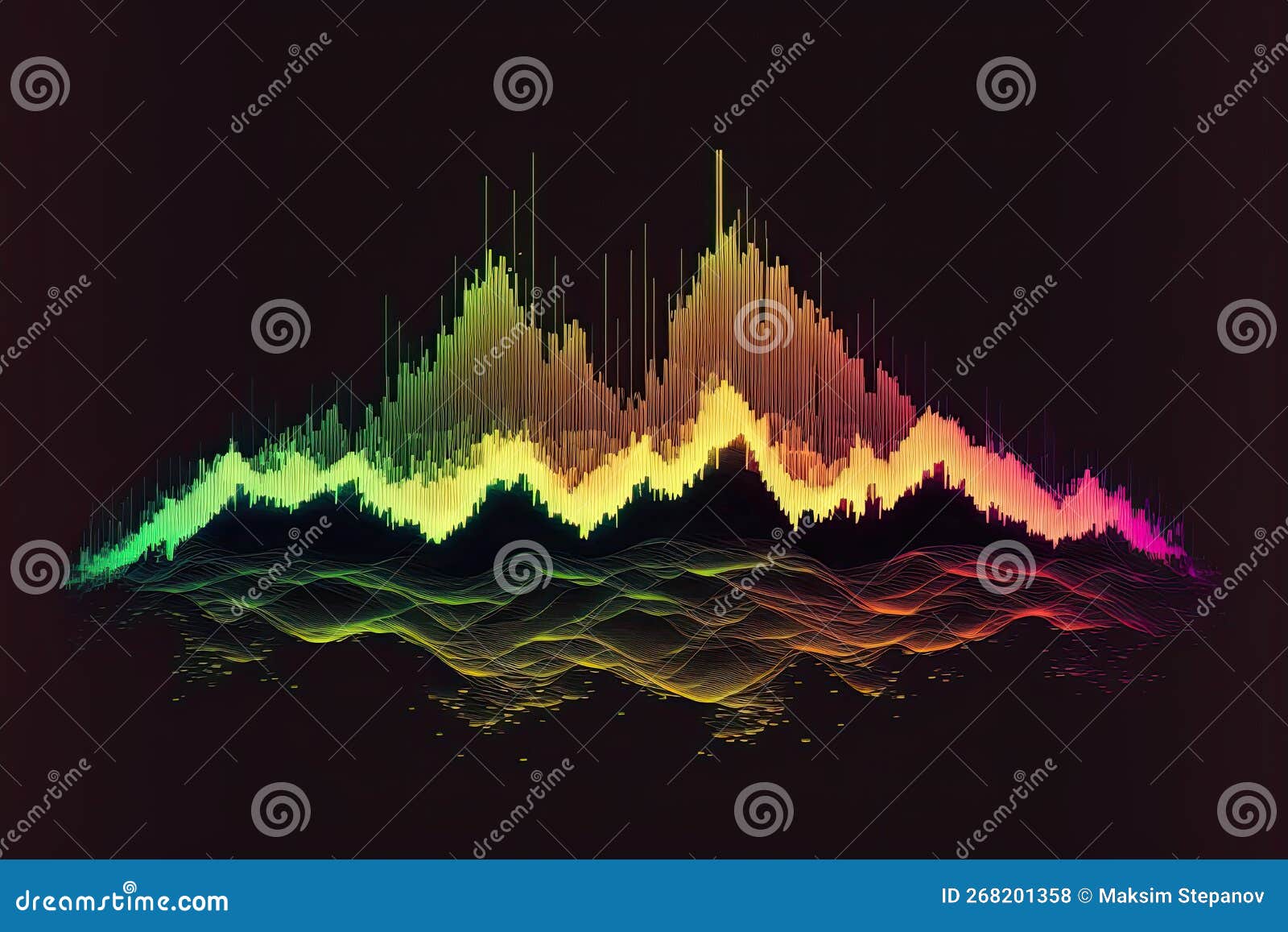 Abstract Illustration of Colorful Equalizer Showing Volume of Sound ...