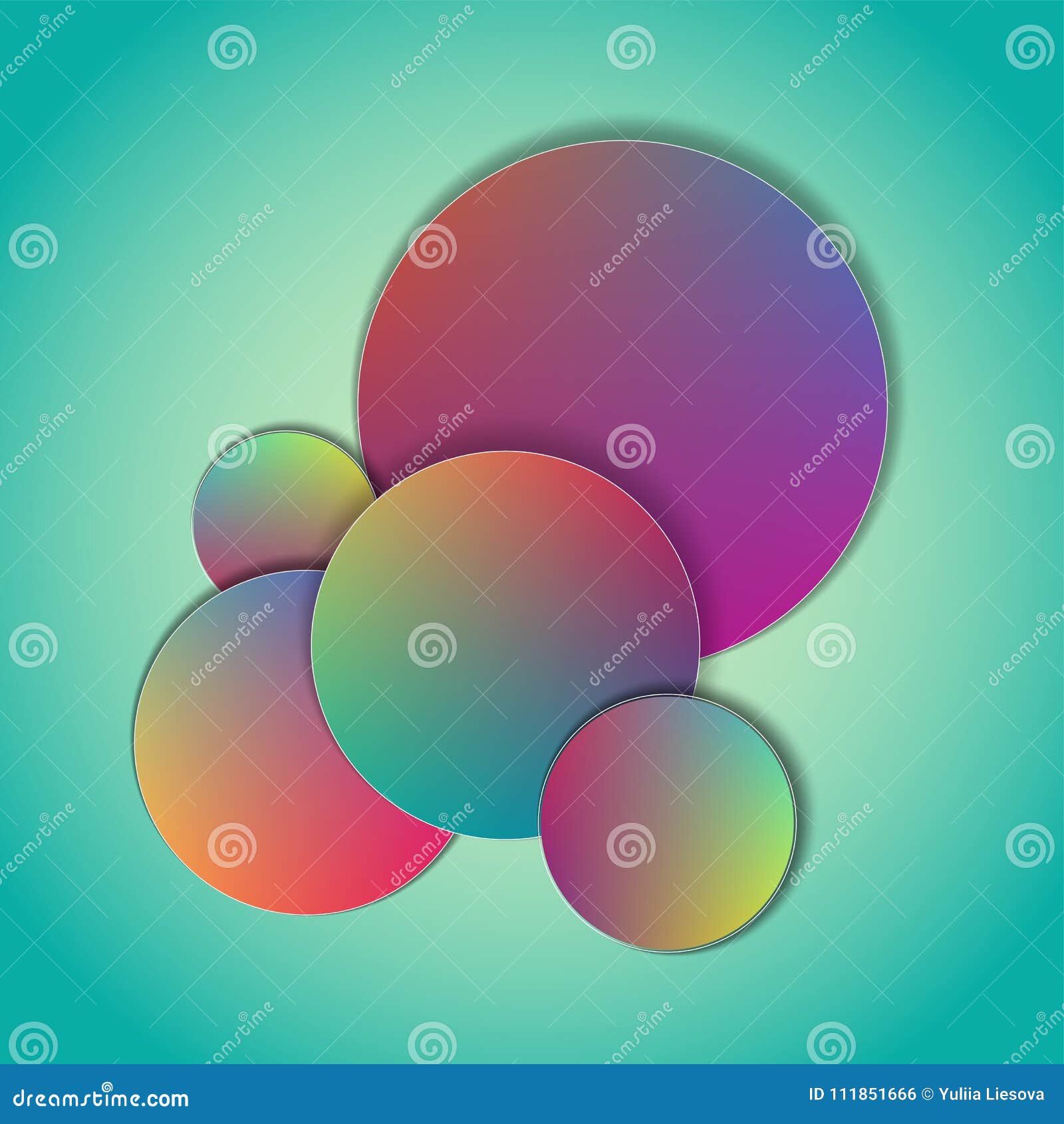 Abstract Illustration with Colorful Gradient Circles with Shadow Stock ...