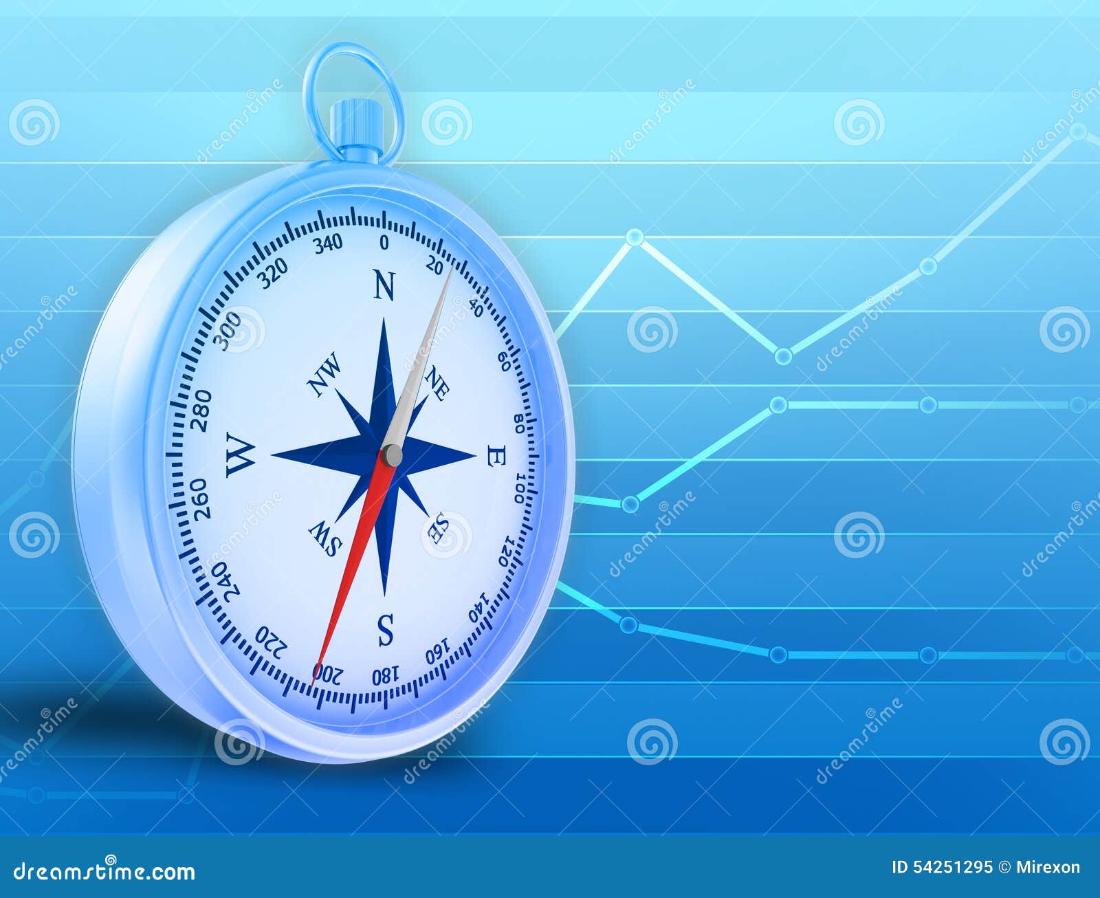 Abstract Illustration with Compass and Blue Lines Stock Image - Image ...