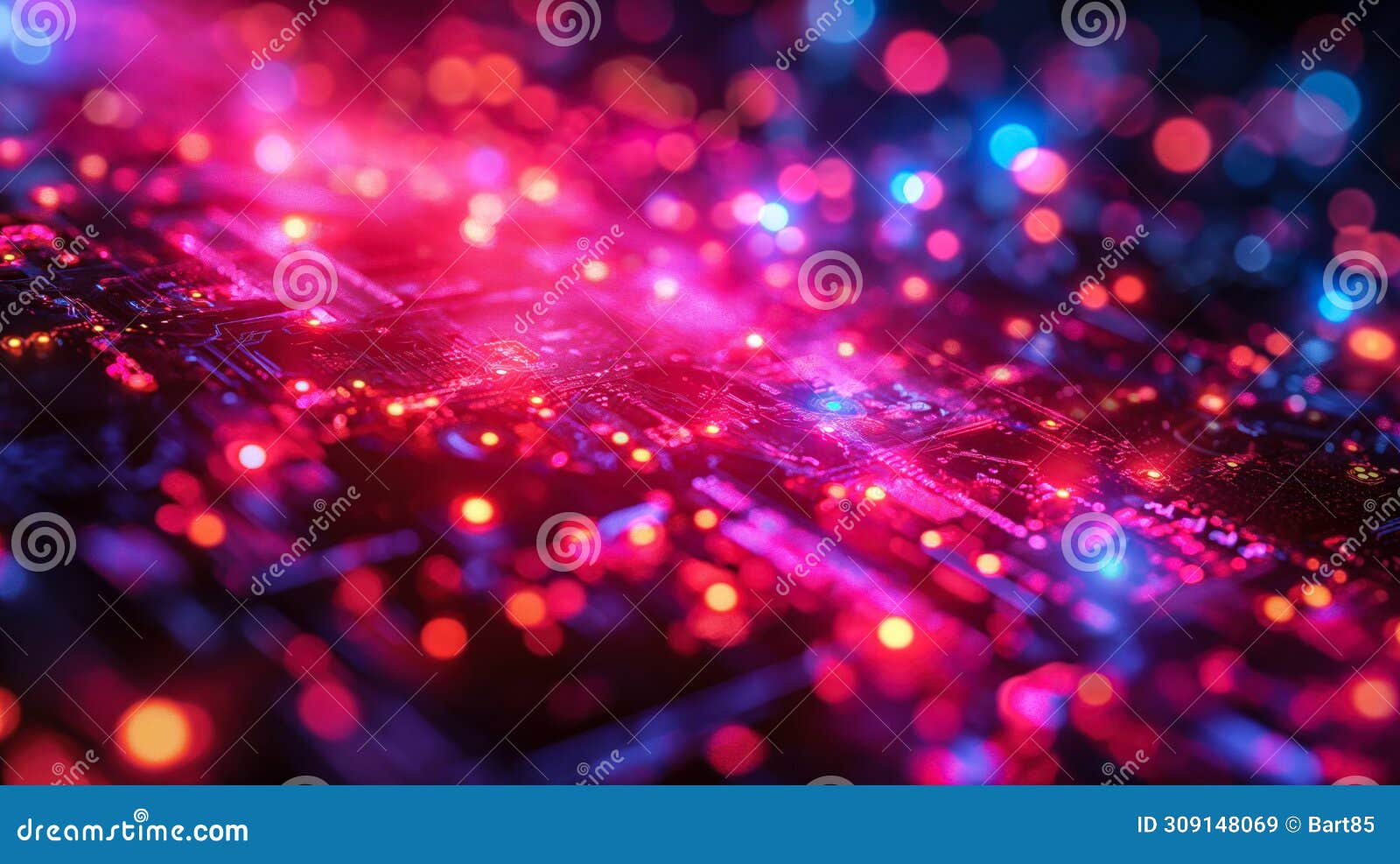 Abstract Illustration of Complex Network Connections with Bright Nodes ...