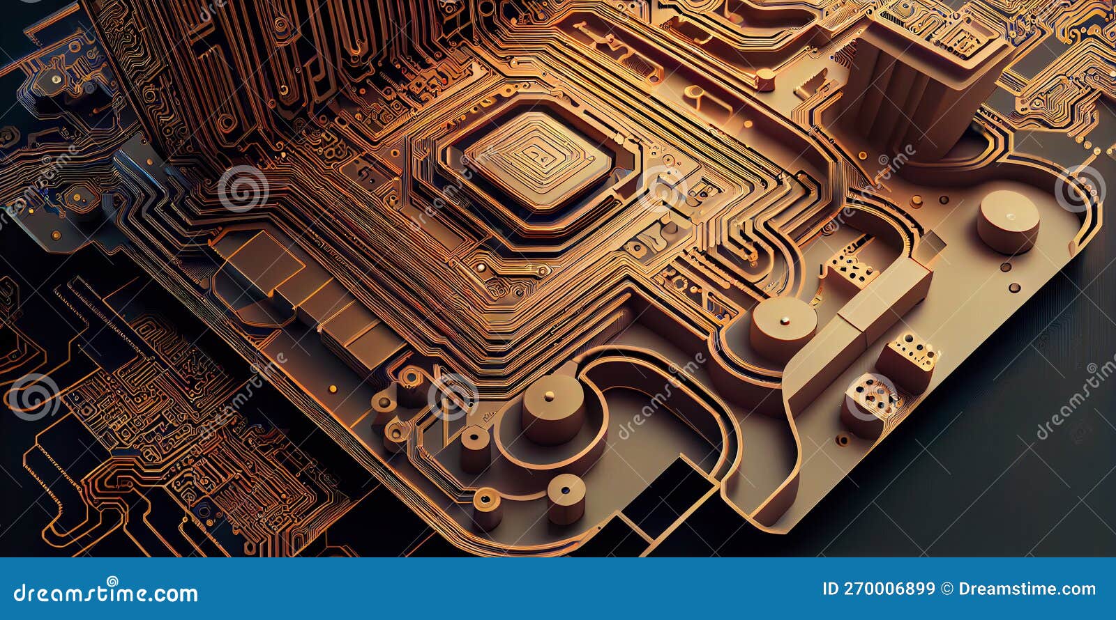 Computer Chip Background Banner Stock Illustration - Illustration of ...