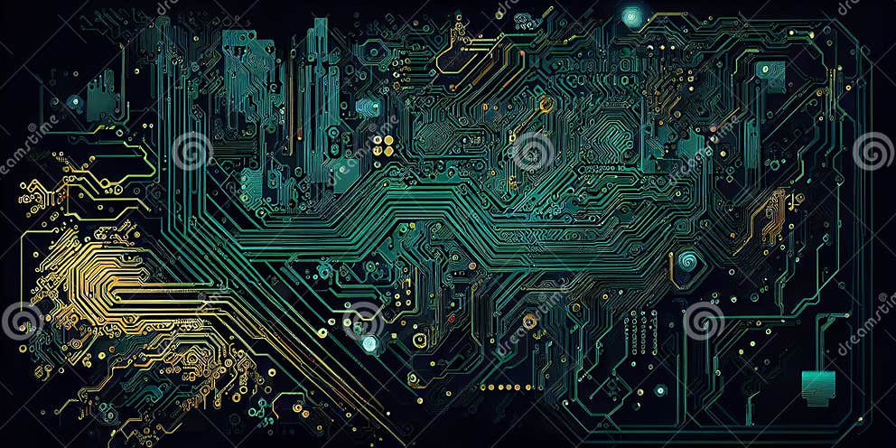 Computer Chip Background Banner Stock Illustration - Illustration of ...