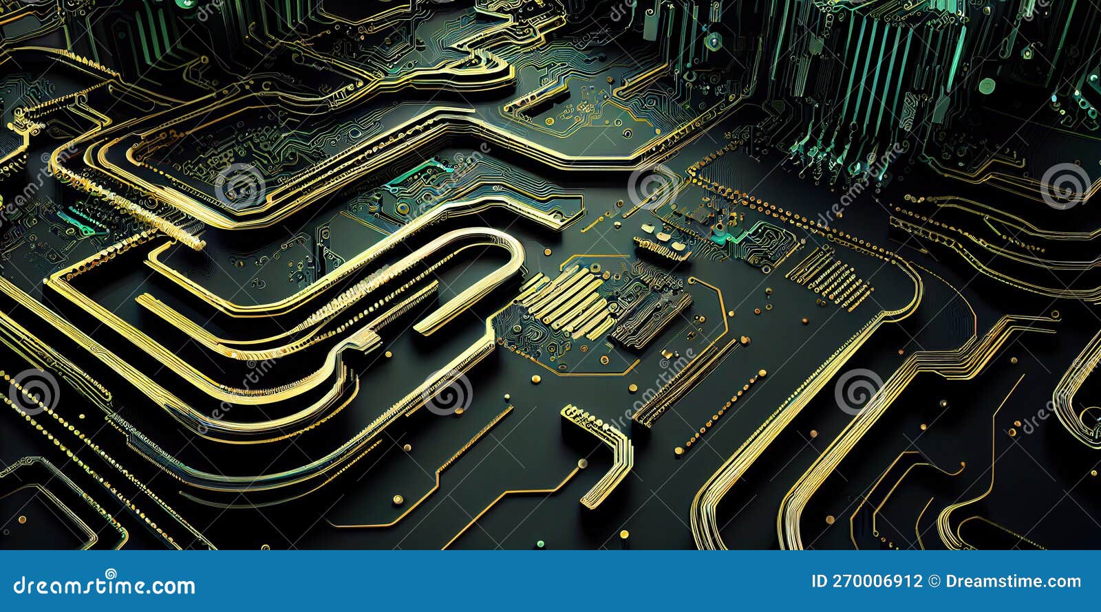 Computer Chip Background Banner Stock Illustration - Illustration of ...