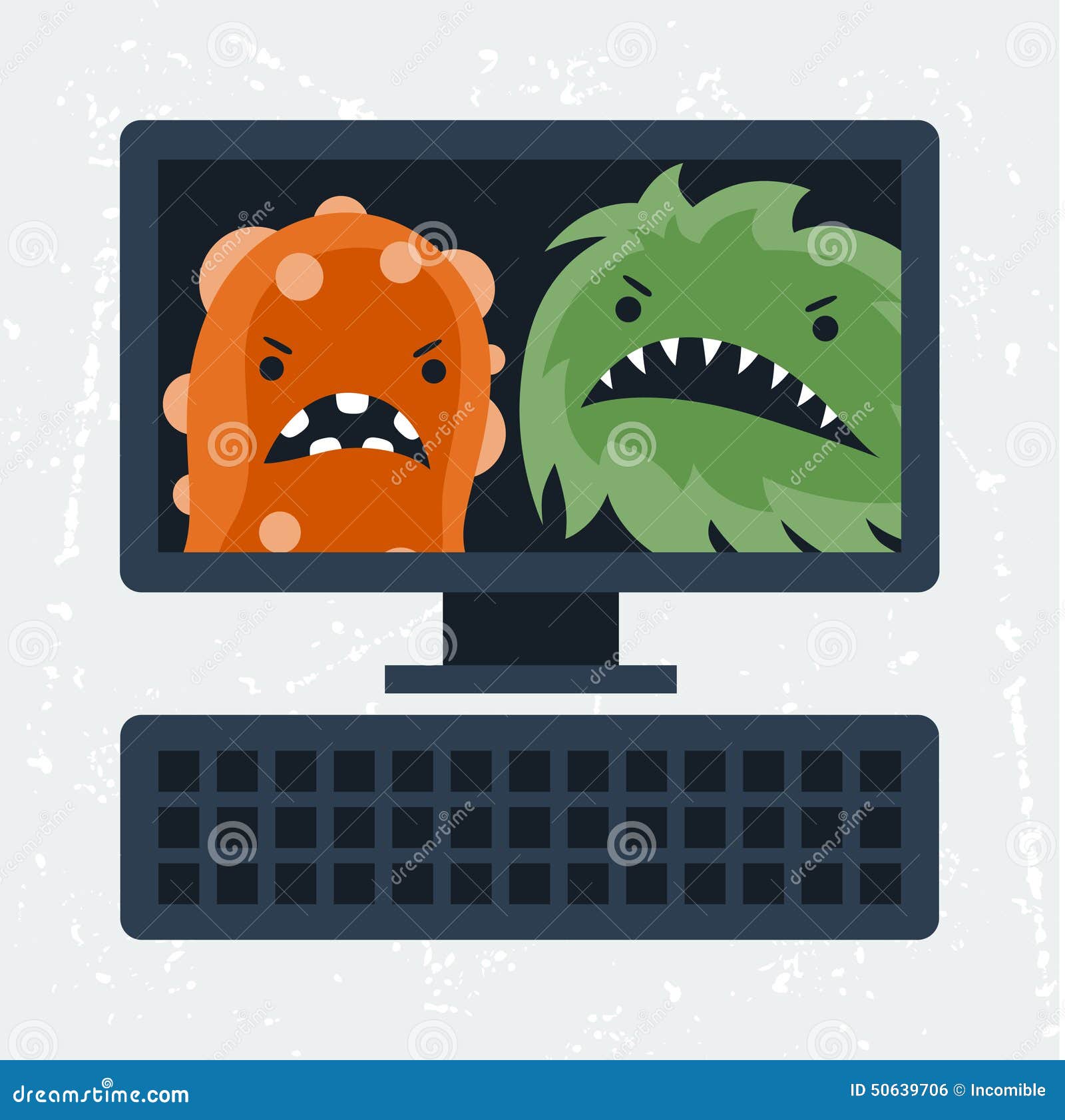 Abstract Illustration Computer Infected with Stock Vector ...