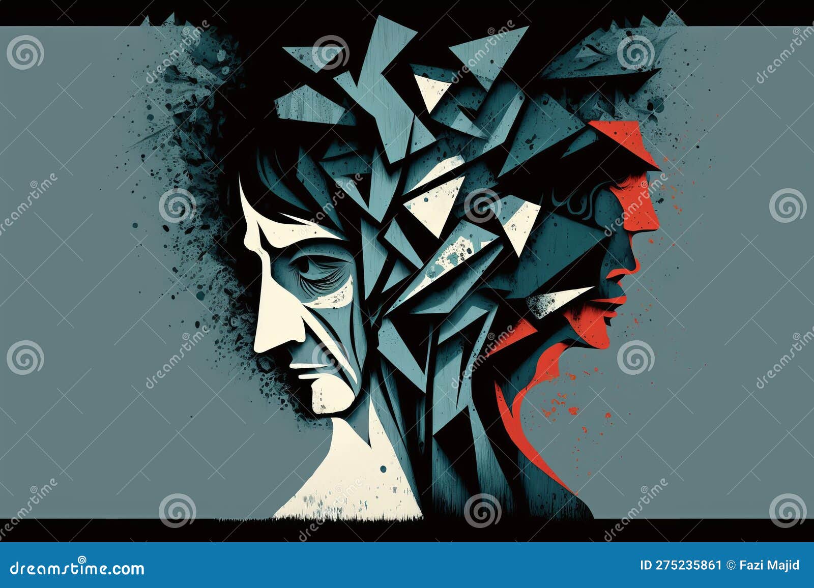 Abstract Illustration Concept of Mental Disorder.Generative AI Stock ...