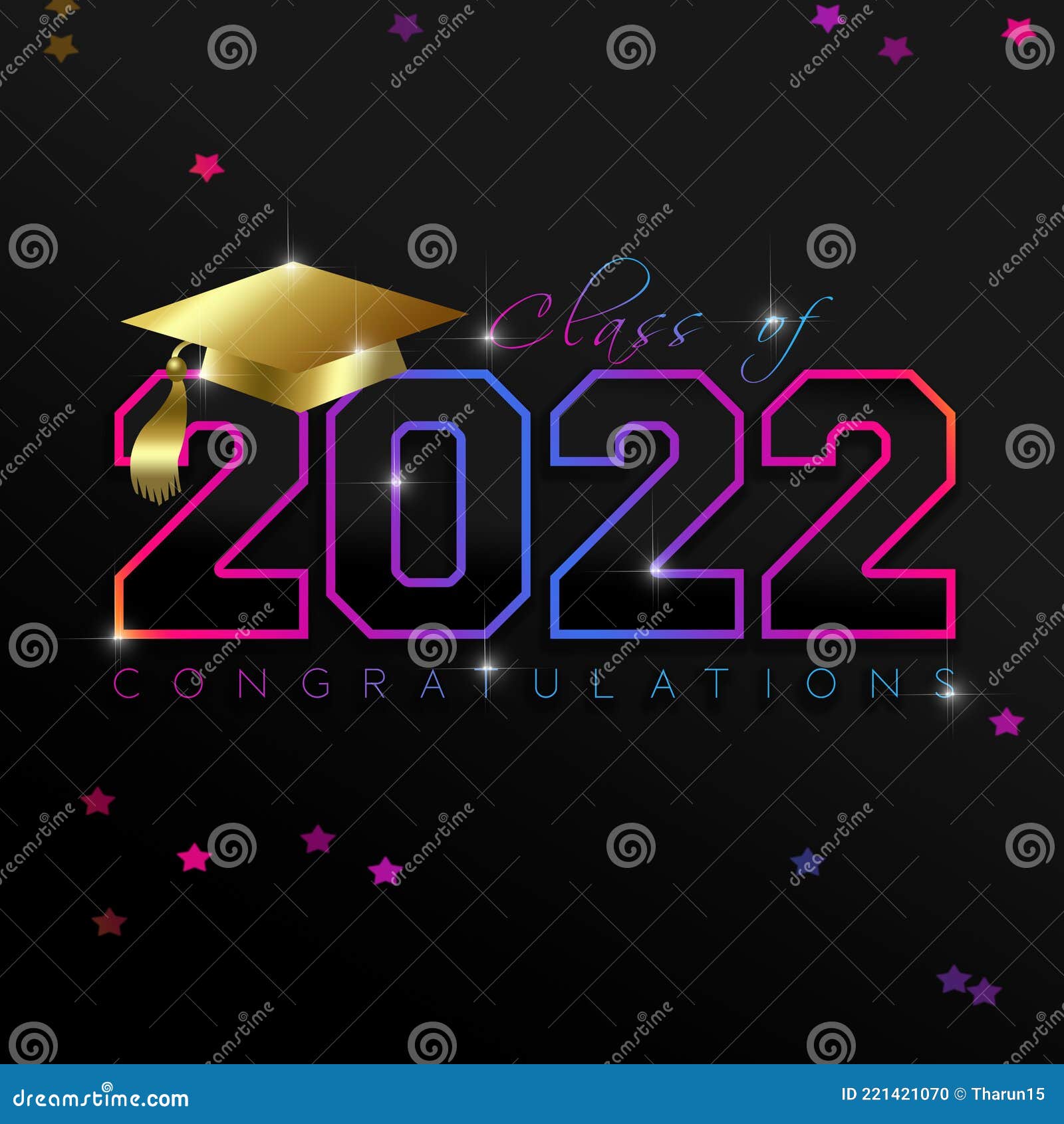 An Abstract Illustration of Congratulations Graduates, Class of 2022 ...