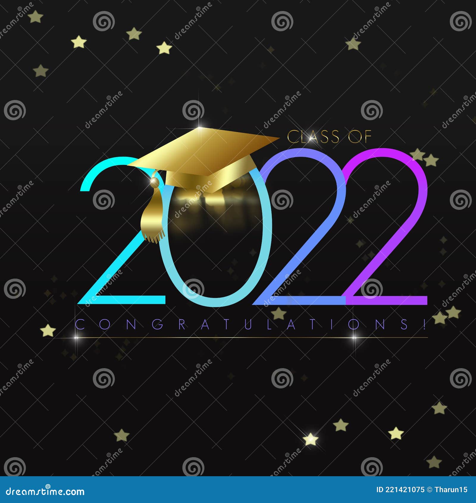 An Abstract Illustration of Congratulations Graduates, Class of 2022 ...