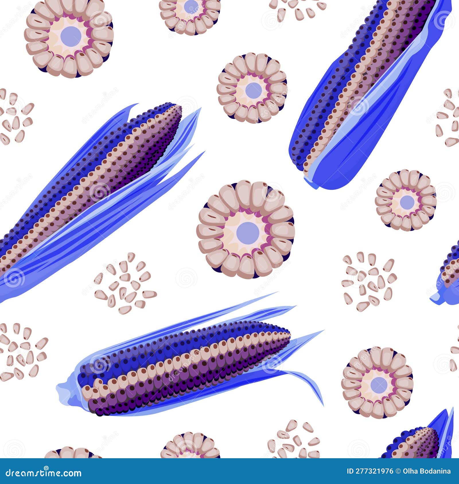 Abstract Illustration of Corn in Section and Its Kernels with Bright ...