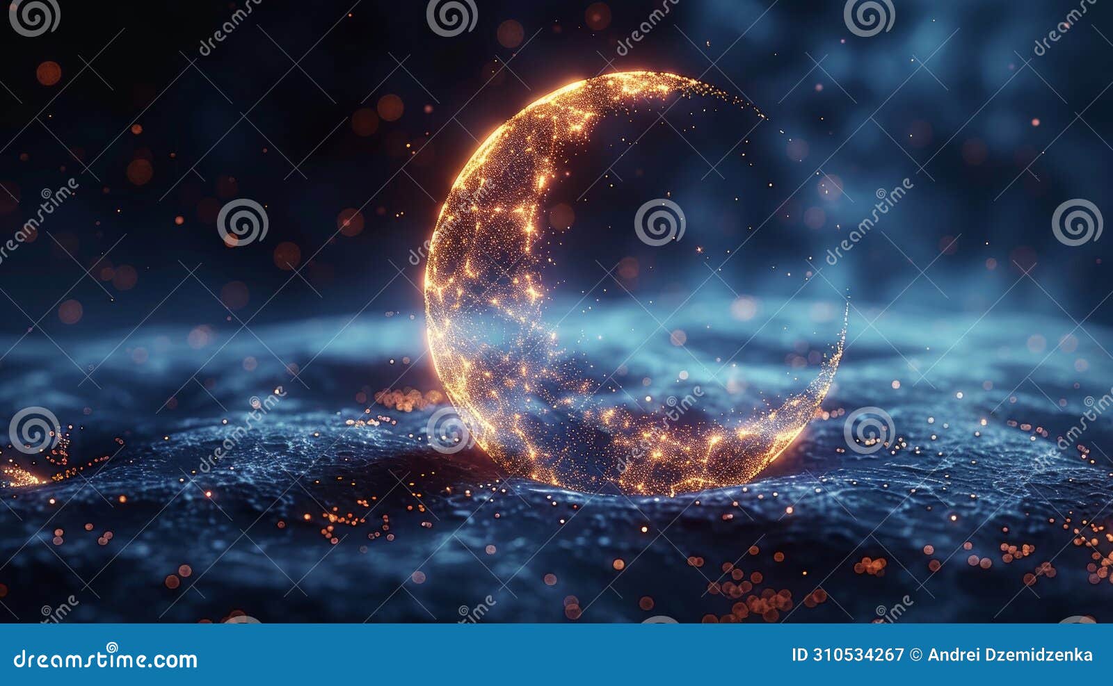 This is an Abstract Illustration of a Crescent or Moon. Low Poly ...