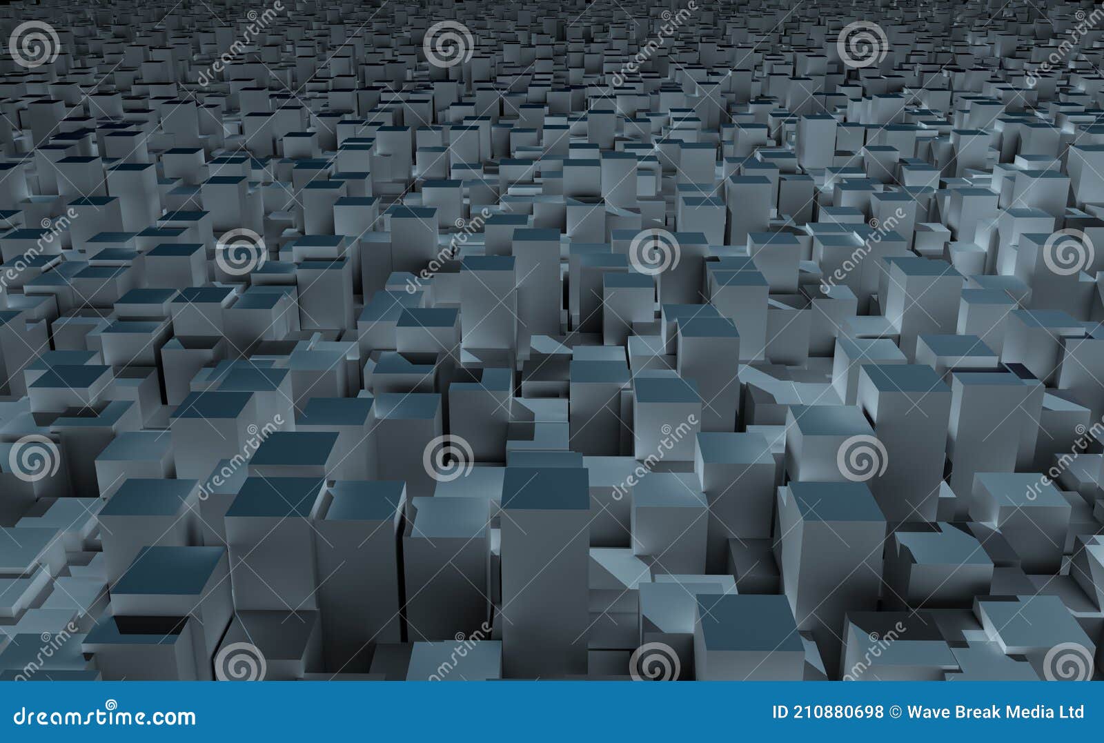 Abstract Illustration of 3d Grey Blocks Against Black Background Stock ...