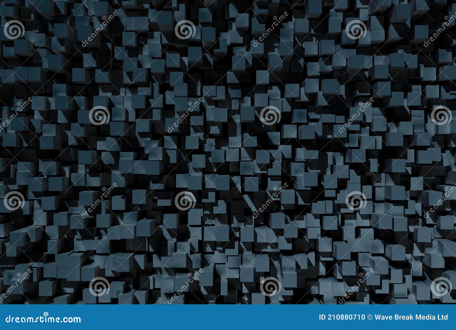 Abstract Illustration of 3d Grey Blocks Against Black Background Stock ...