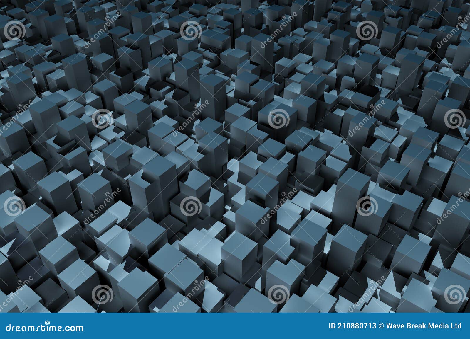 Abstract Illustration of 3d Grey Blocks Against Black Background Stock ...
