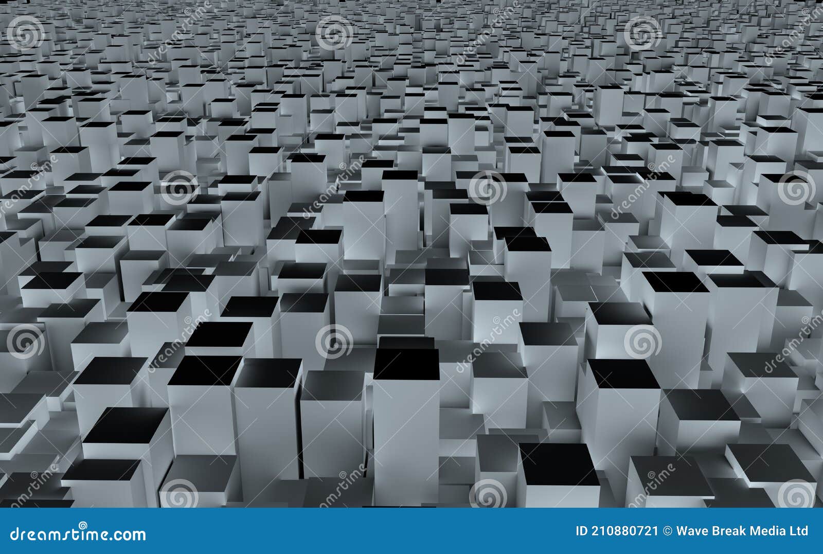 Abstract Illustration of 3d Grey Blocks Against Black Background Stock ...