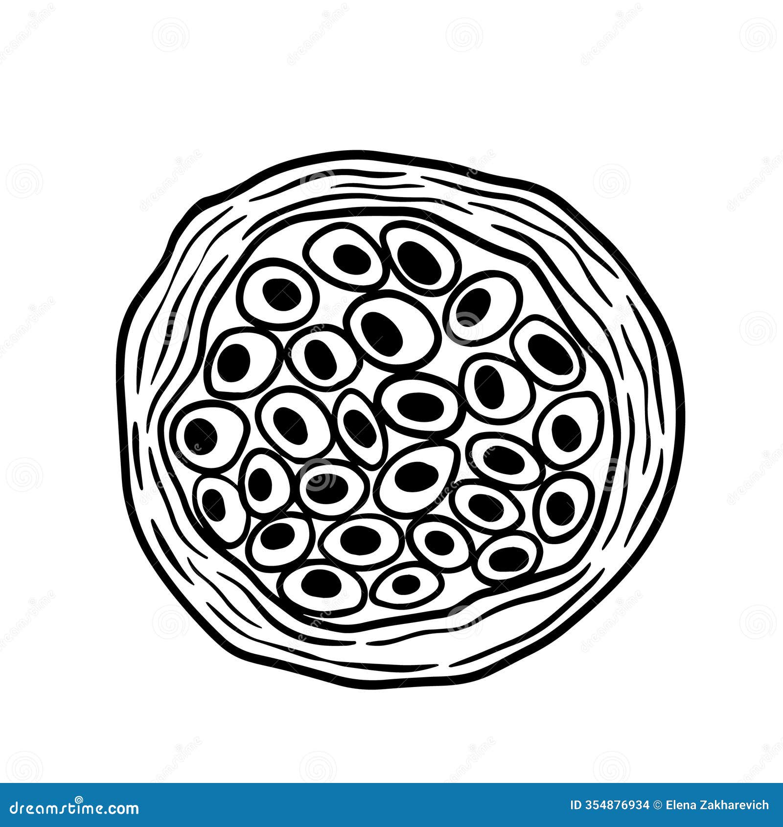 An Abstract Illustration Depicting a Cell and Its Nucleus Featuring ...