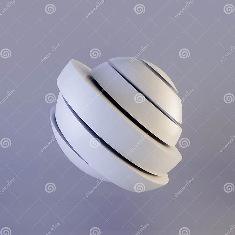 Abstract Illustration Depicting a White Sphere Divided into Segments ...