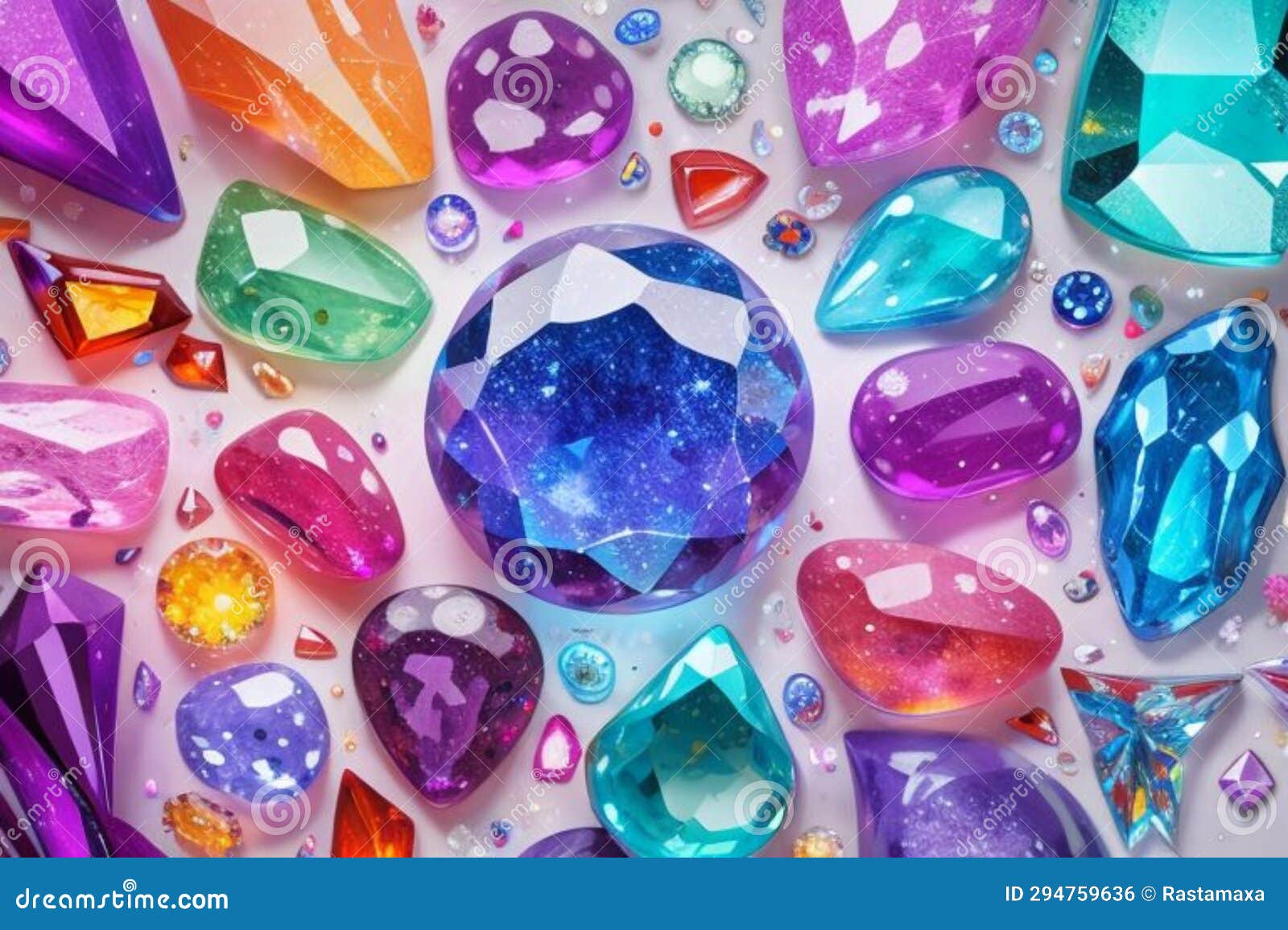 Abstract Illustration of Different Gems, AI Generation Stock ...