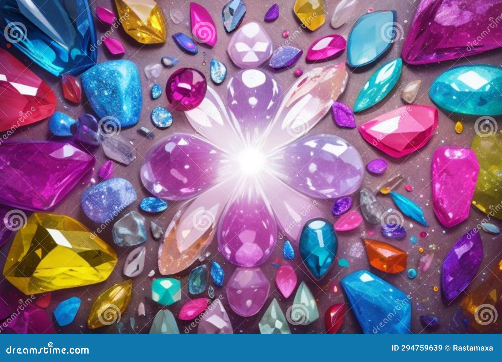 Abstract Illustration of Different Gems, AI Generation Stock ...