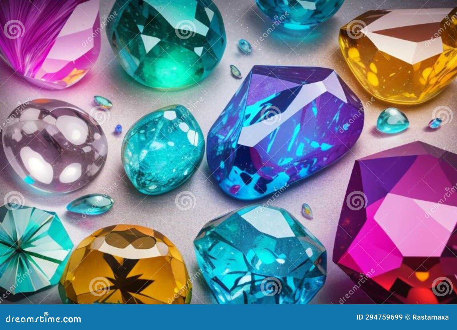 Abstract Illustration of Different Gems, AI Generation Stock ...