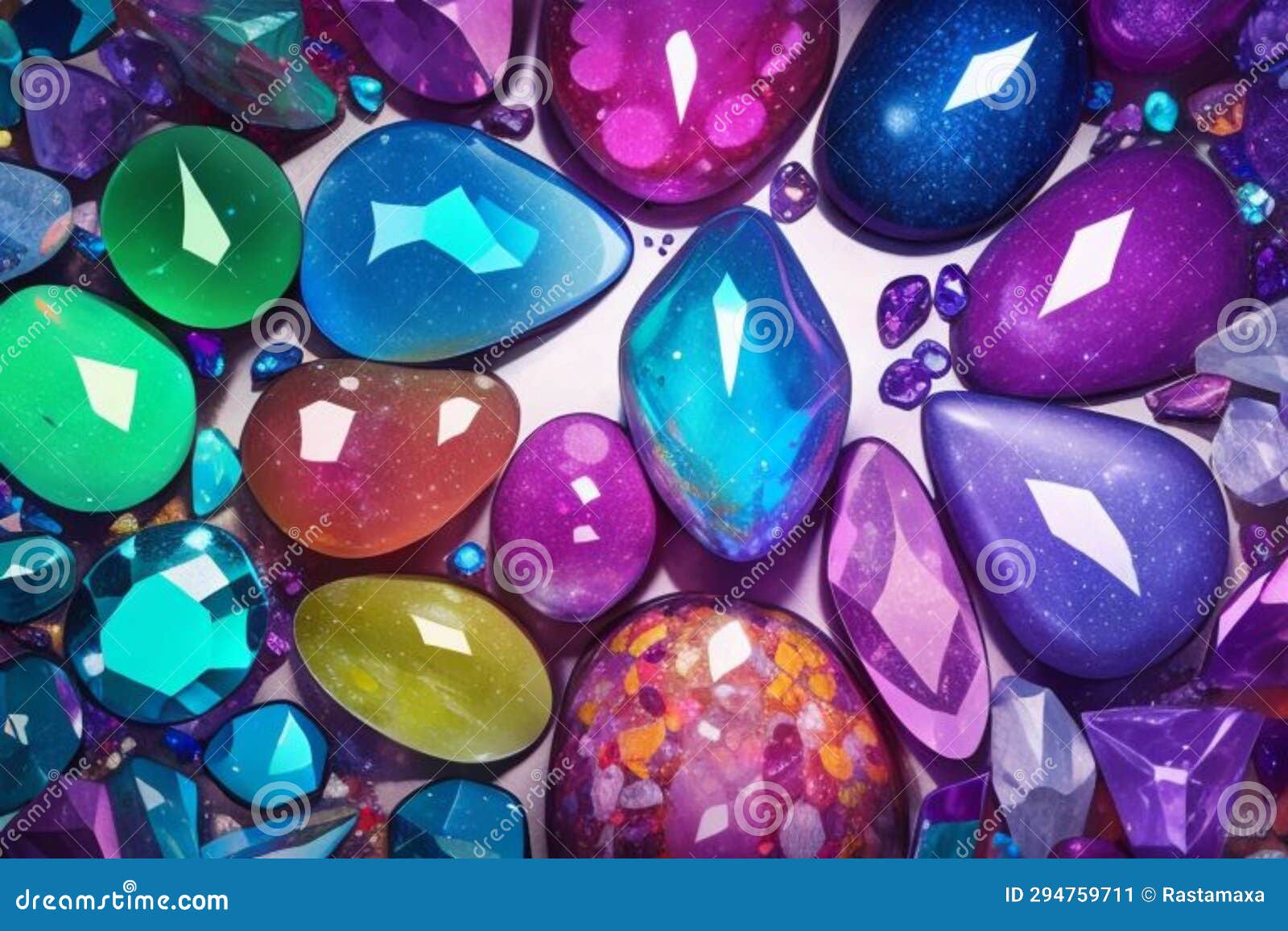 Abstract Illustration of Different Gems, AI Generation Stock ...