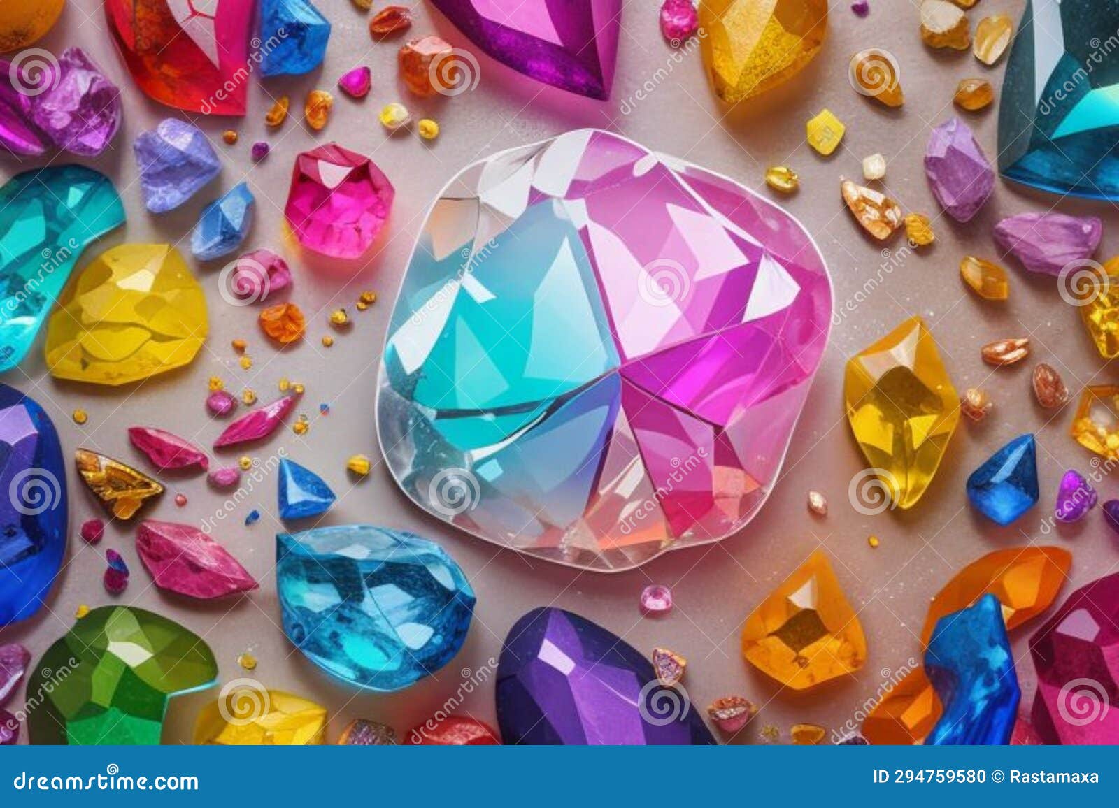Abstract Illustration of Different Gems, AI Generation Stock ...