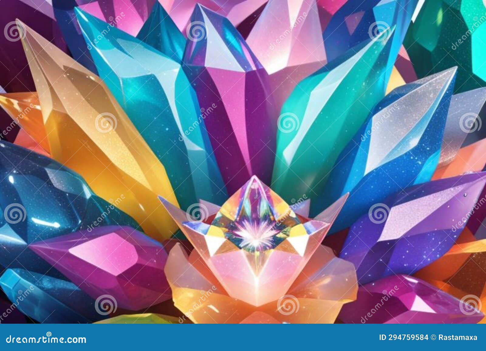 Abstract Illustration of Different Gems, AI Generation Stock ...