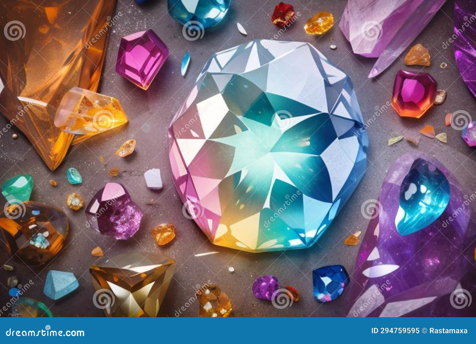 Abstract Illustration of Different Gems, AI Generation Stock ...