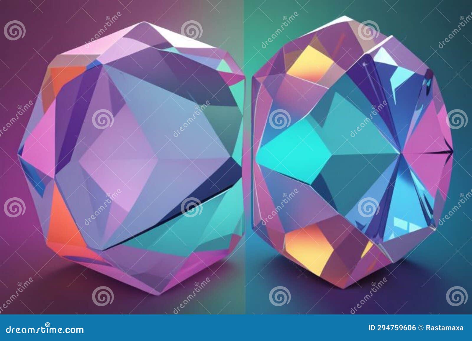 Abstract Illustration of Different Gems, AI Generation Stock ...