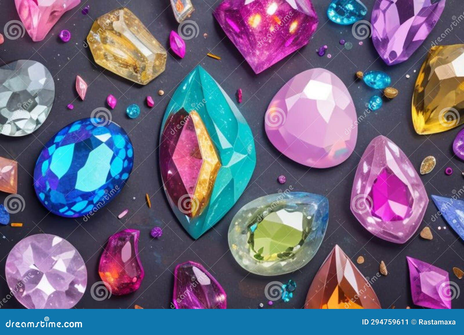 Abstract Illustration of Different Gems, AI Generation Stock ...