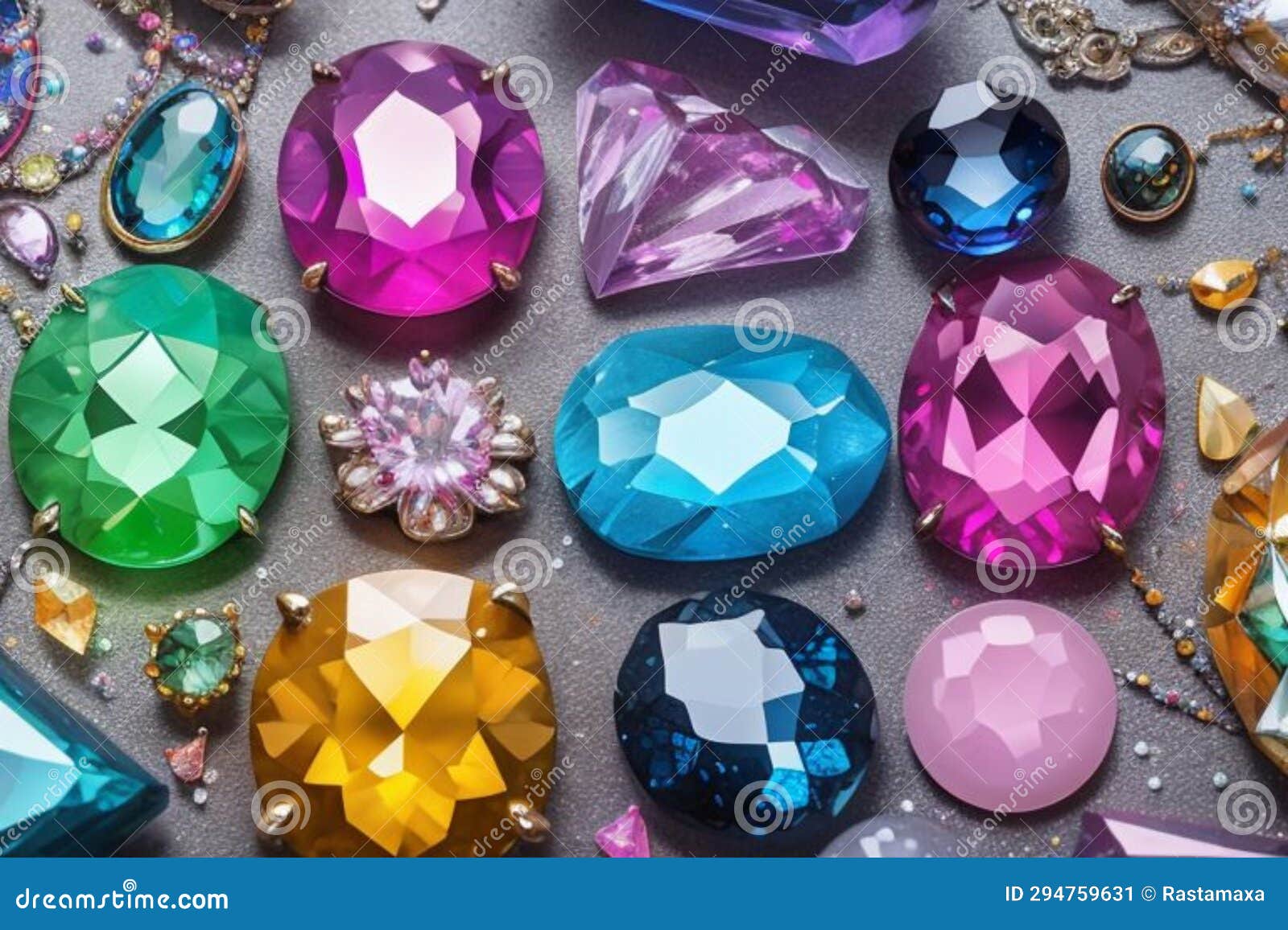 Abstract Illustration of Different Gems, AI Generation Stock ...