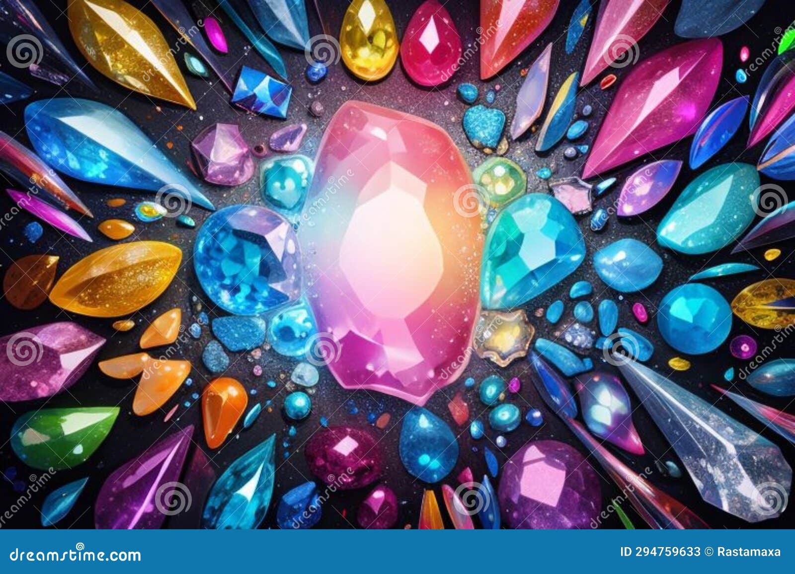 Abstract Illustration of Different Gems, AI Generation Stock ...