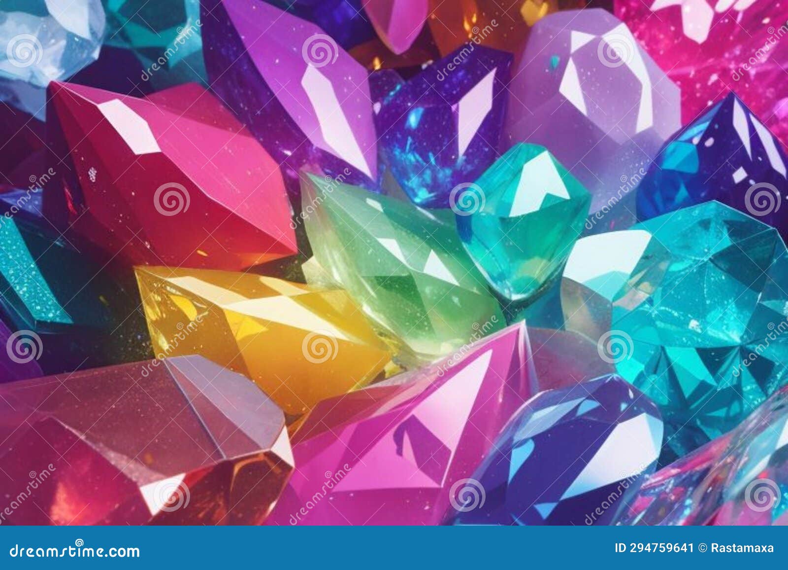 Abstract Illustration of Different Gems, AI Generation Stock ...