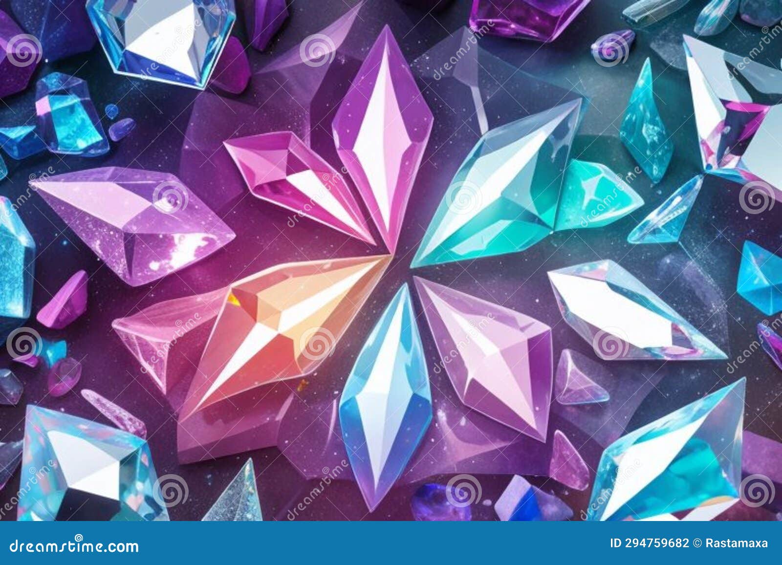 Abstract Illustration of Different Gems, AI Generation Stock ...