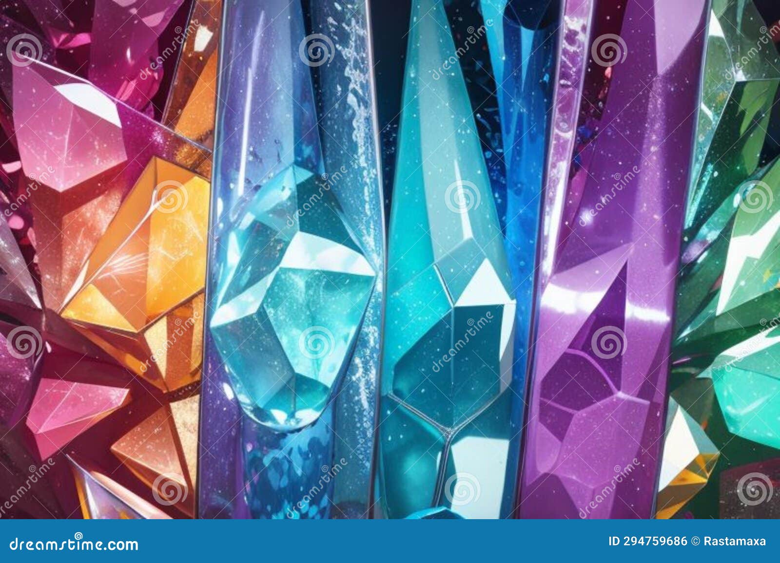 Abstract Illustration of Different Gems, AI Generation Stock ...