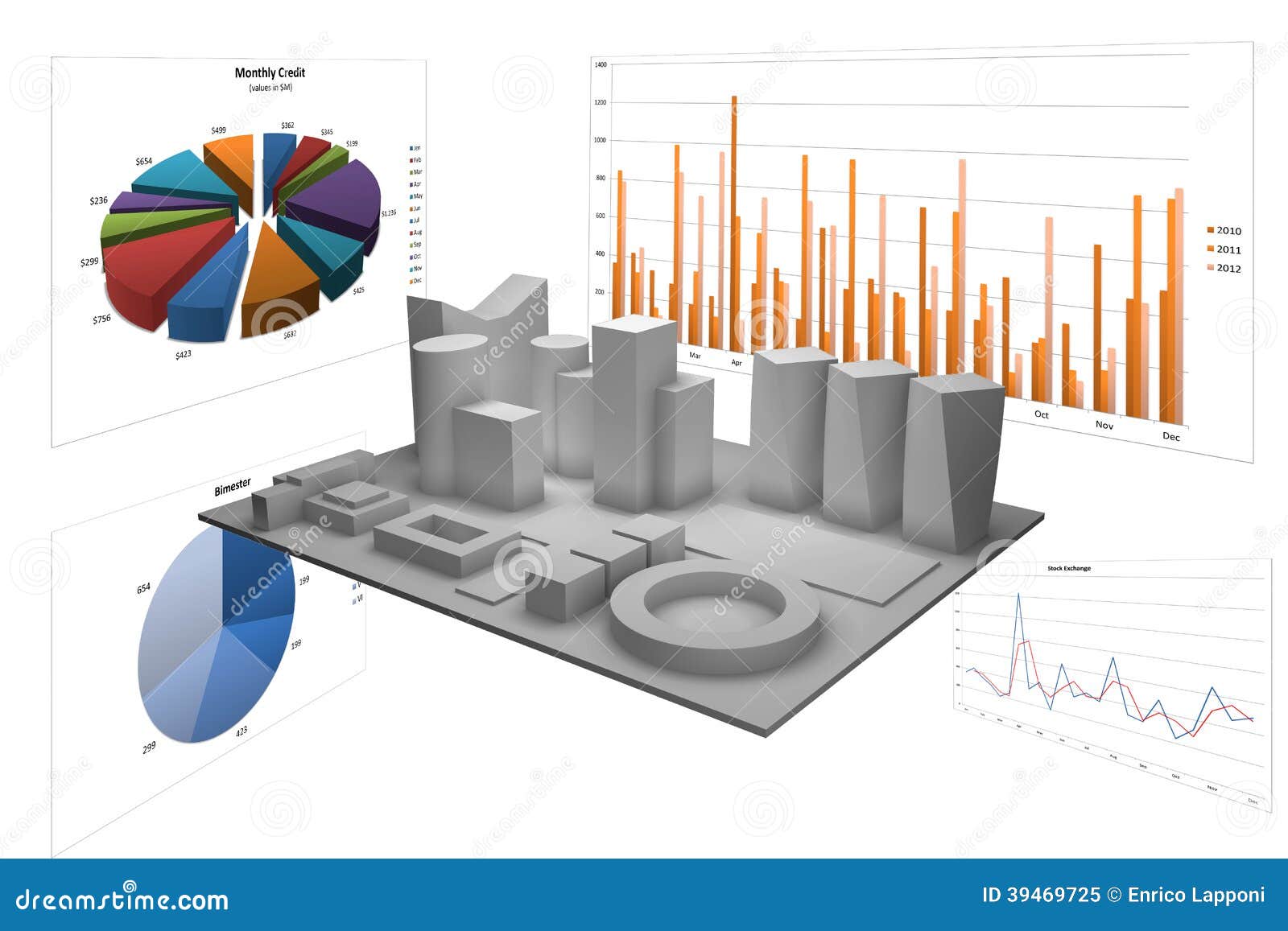 Set Of Different Graphs And Charts. Infographics Cartoon Vector ...