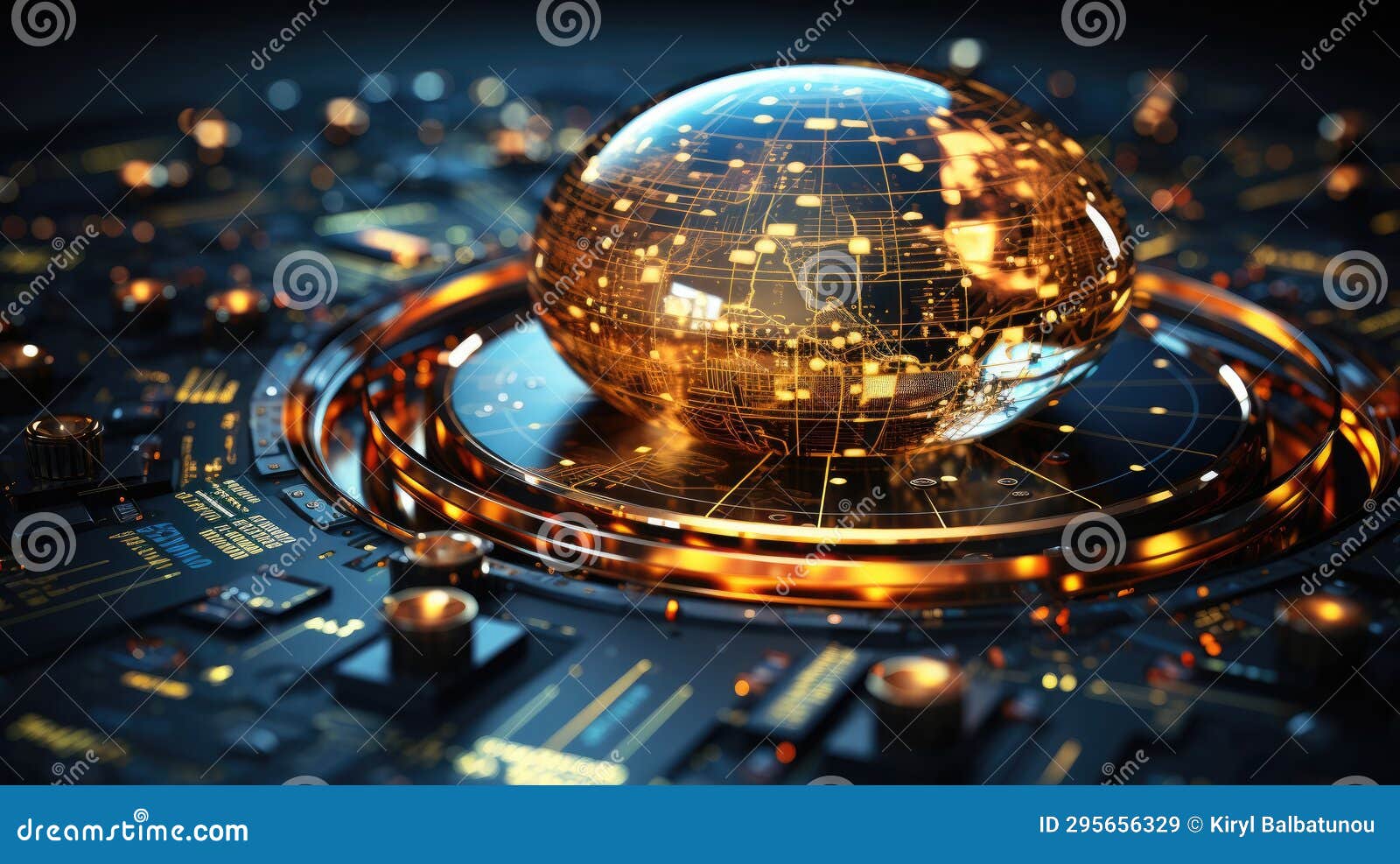Abstract Illustration of Digital Globe, Concept of World Integration ...