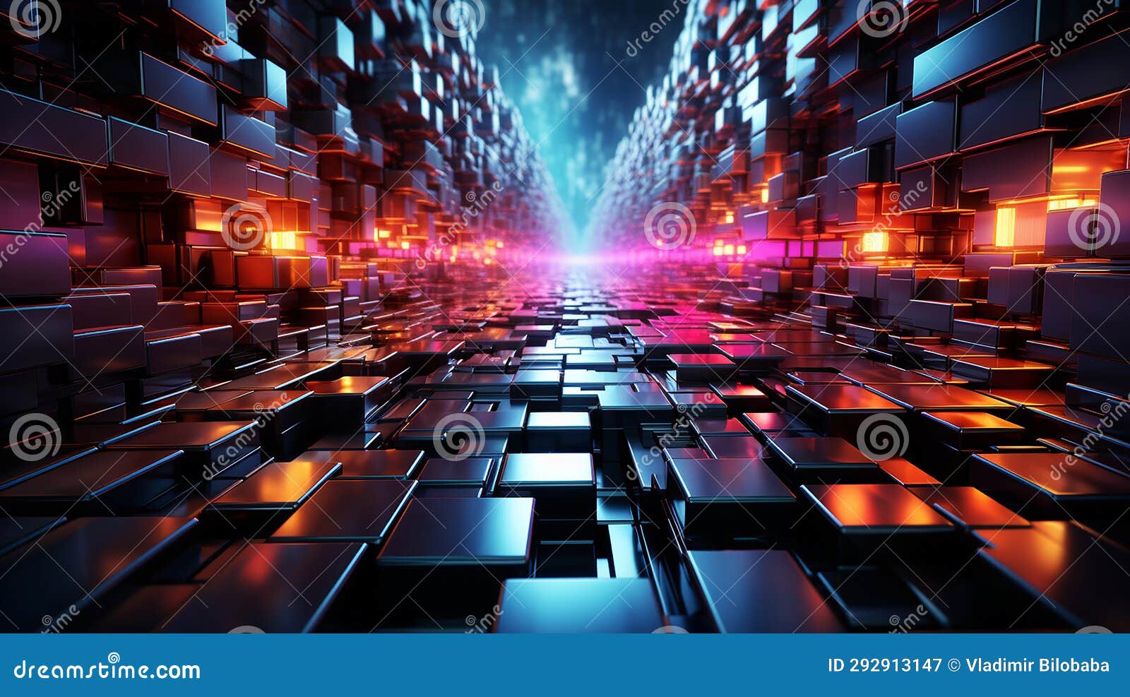 Abstract Illustration of Digital Pixel Generation Stock Illustration ...