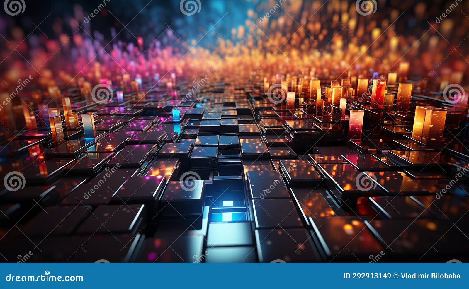 Abstract Illustration of Digital Pixel Generation Stock Illustration ...