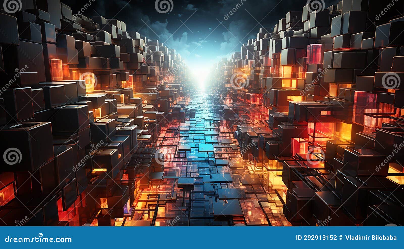 Abstract Illustration of Digital Pixel Generation Stock Illustration ...